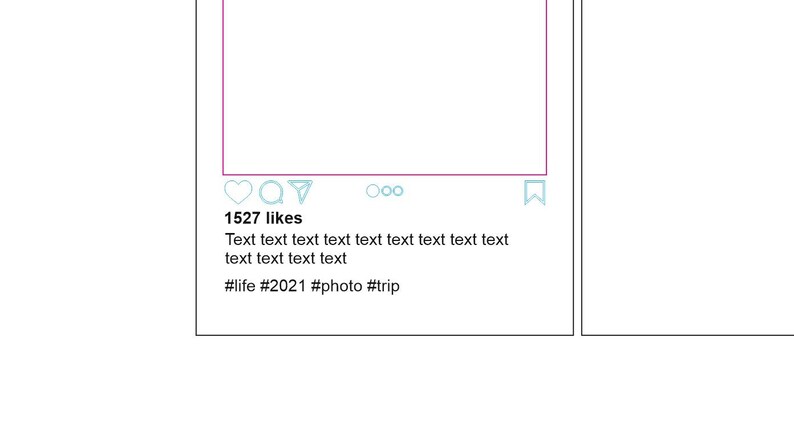 Instagram Photo Frame Svg Glowforge Template Insta Frame Dxf | Etsy