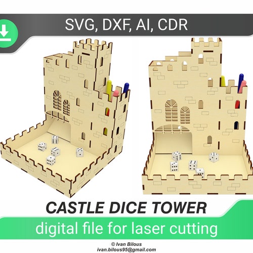 Dice Tower Laser Cut File Glowforge Pattern - Etsy