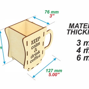Cup Svg Glowforge File Laser Cut Template Coffee Cup Dxf Files for ...