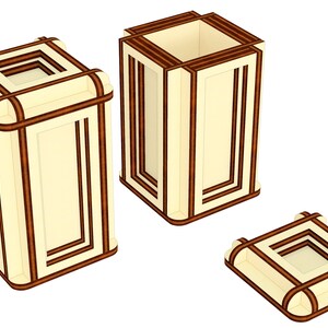 Gift Box Set Laser Files, SVG DXF Layered Box Plans for Laser Cutting ...
