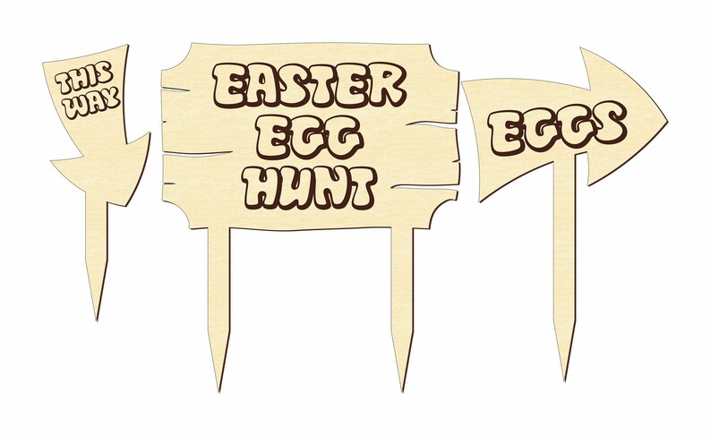 Easter Egg Hunt Signs: Laser Cut File for Cutting Machines, Vector ...