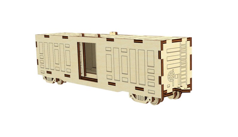 Boxcar File for Laser Cutting Railway Carriage Svg Glowforge | Etsy