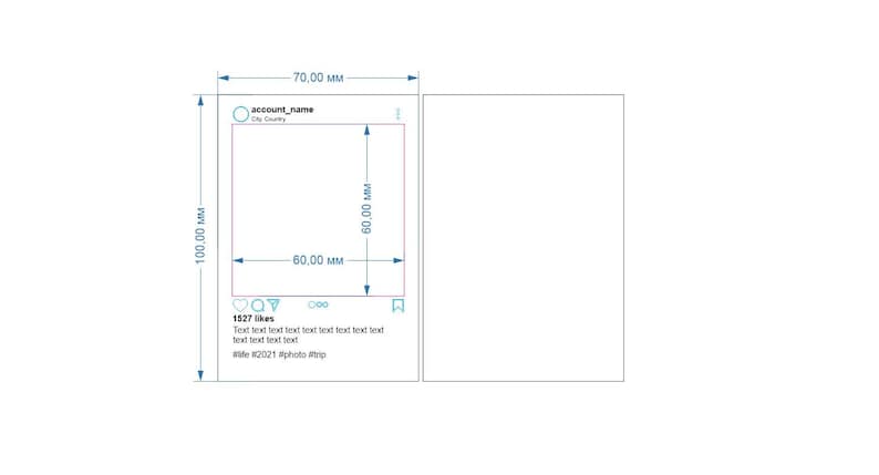 Instagram Photo Frame Svg Glowforge Template Insta Frame Dxf | Etsy