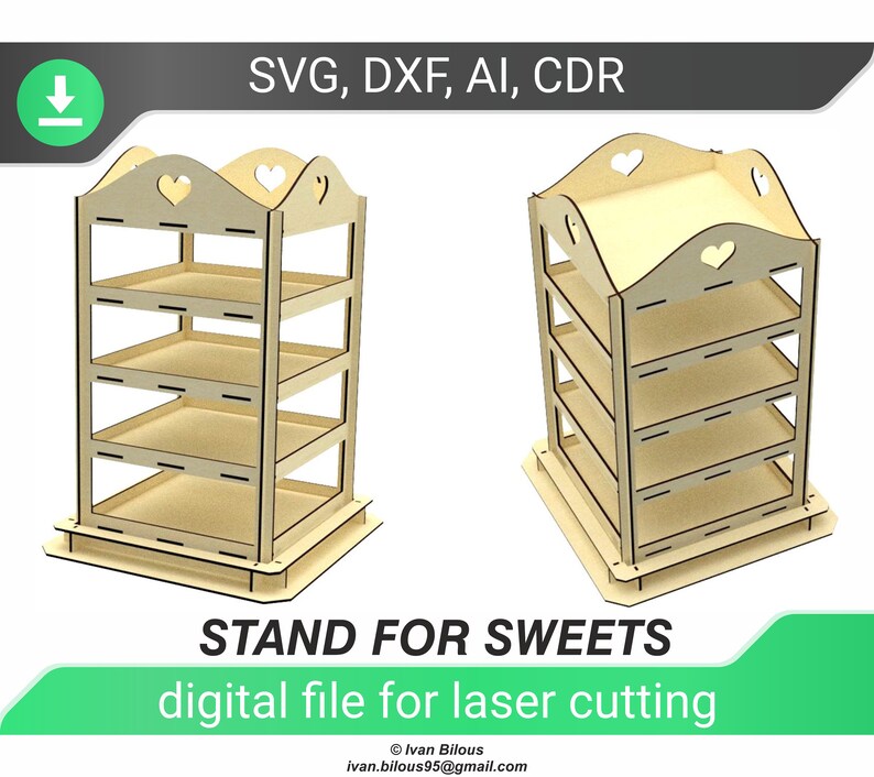 Laser cut sweet stand dxf files for laser sweets candy bar dxf | Etsy
