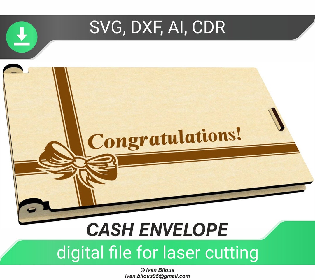 Cash Envelope Laser Cut Files Pattern for Laser Cutting - Etsy