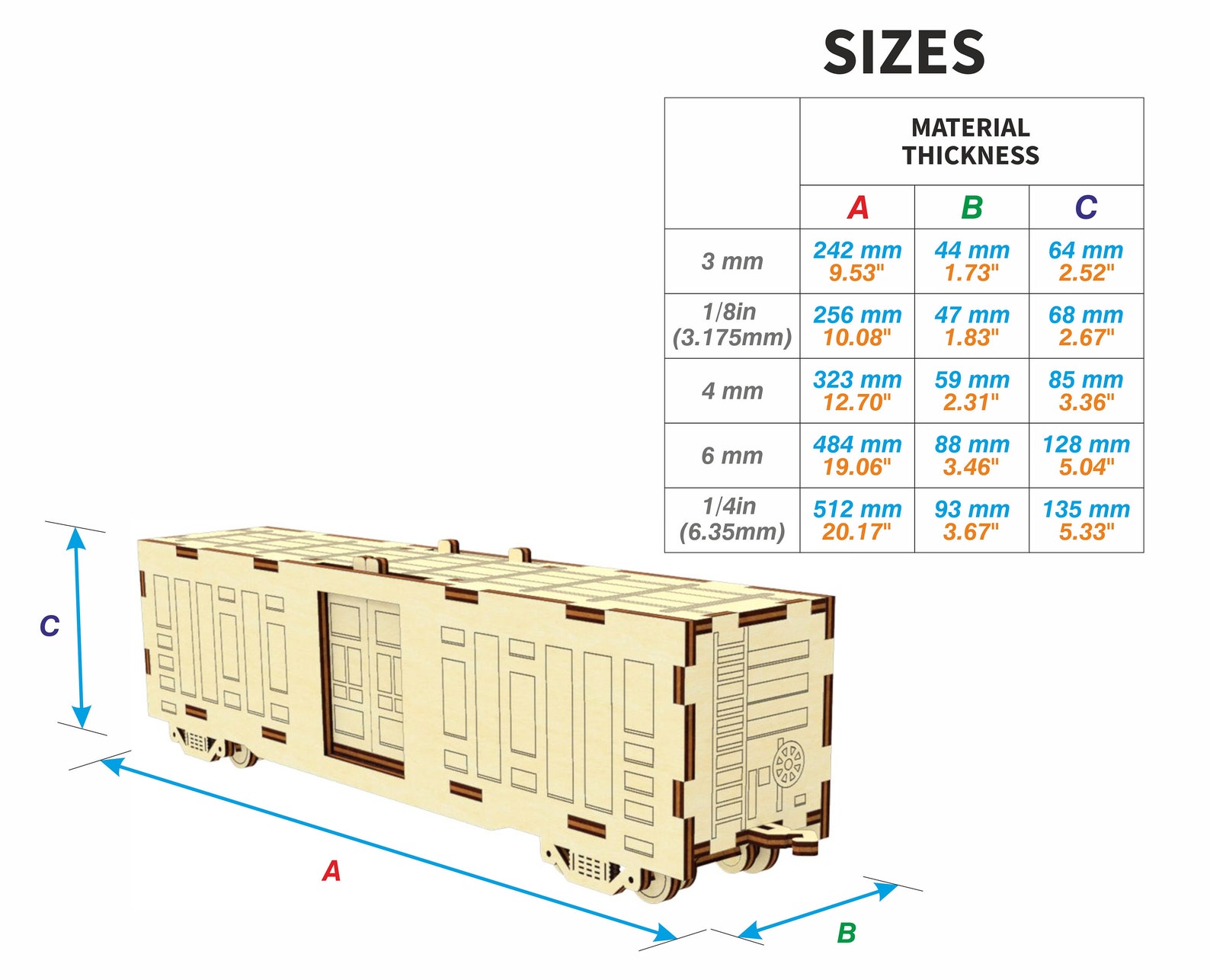 Boxcar File for Laser Cutting Railway Carriage Svg Glowforge | Etsy