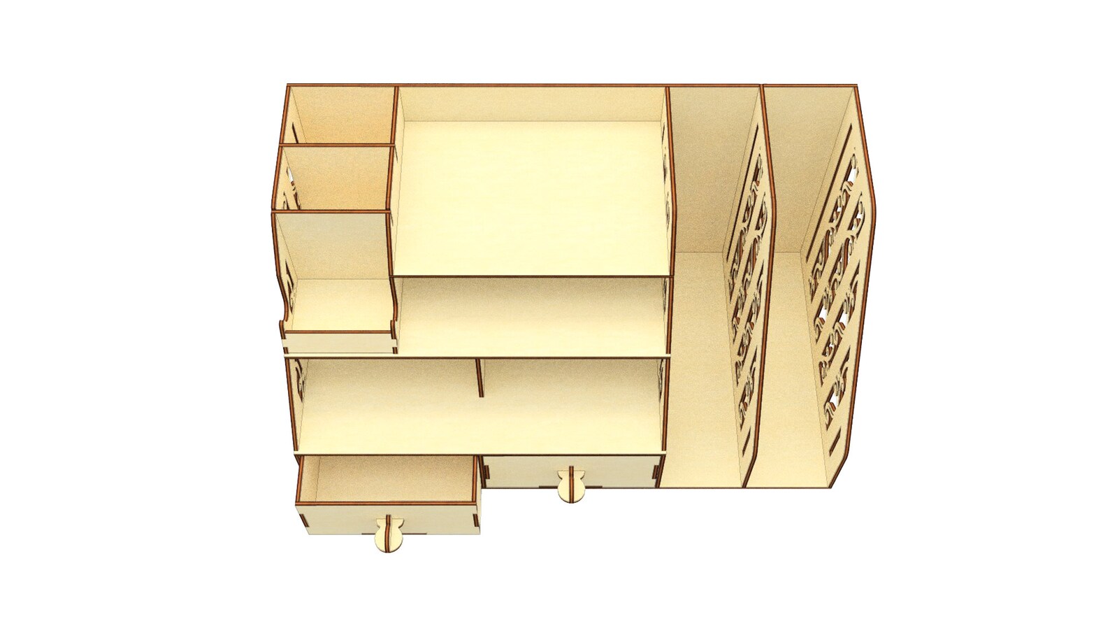 Laser Cut Files Shelf Dxf Template for Laser Files Desk Shelf Svg Cut ...