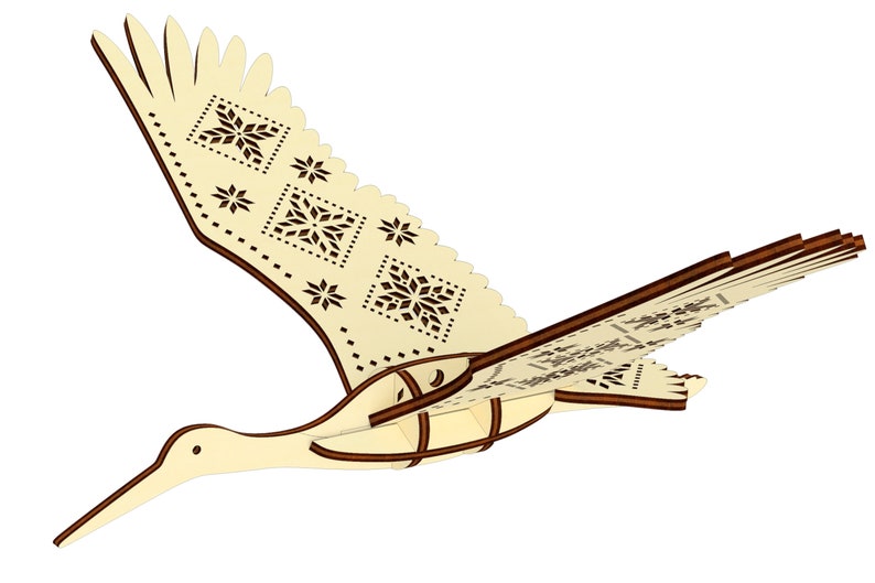 Ukraine Stork - SVG Laser Cut Files, Glowforge Pattern, Bird Laser ...