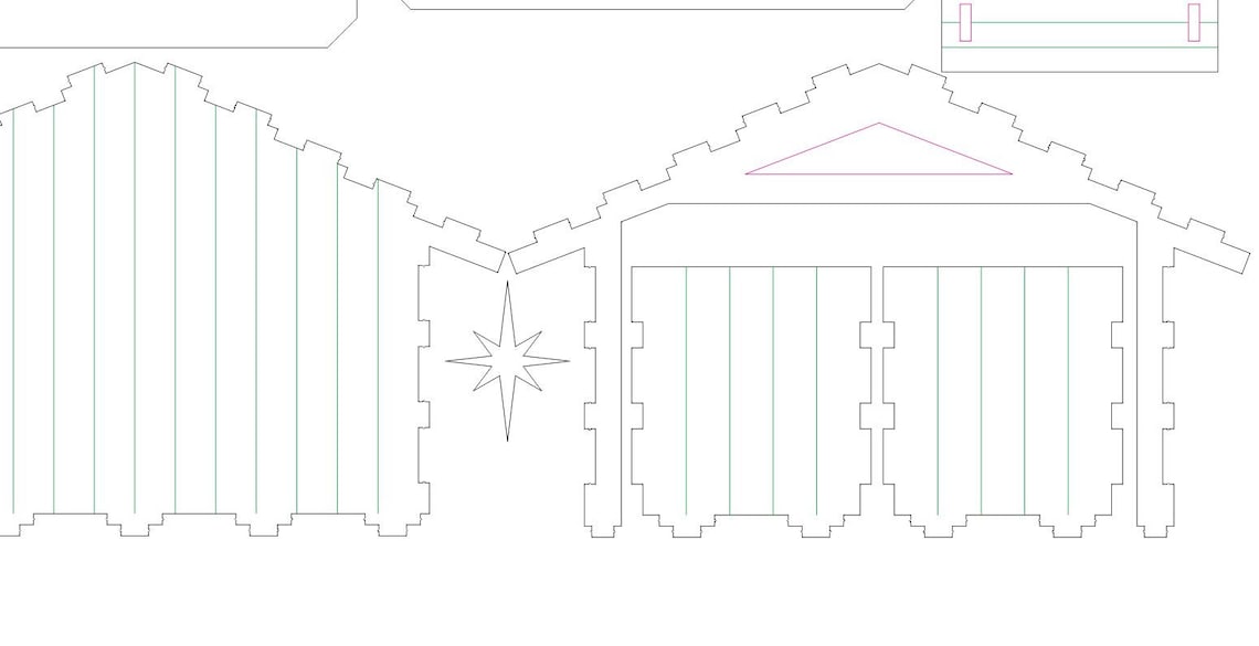 Nativity barn laser cut file Glowforge pattern | Etsy