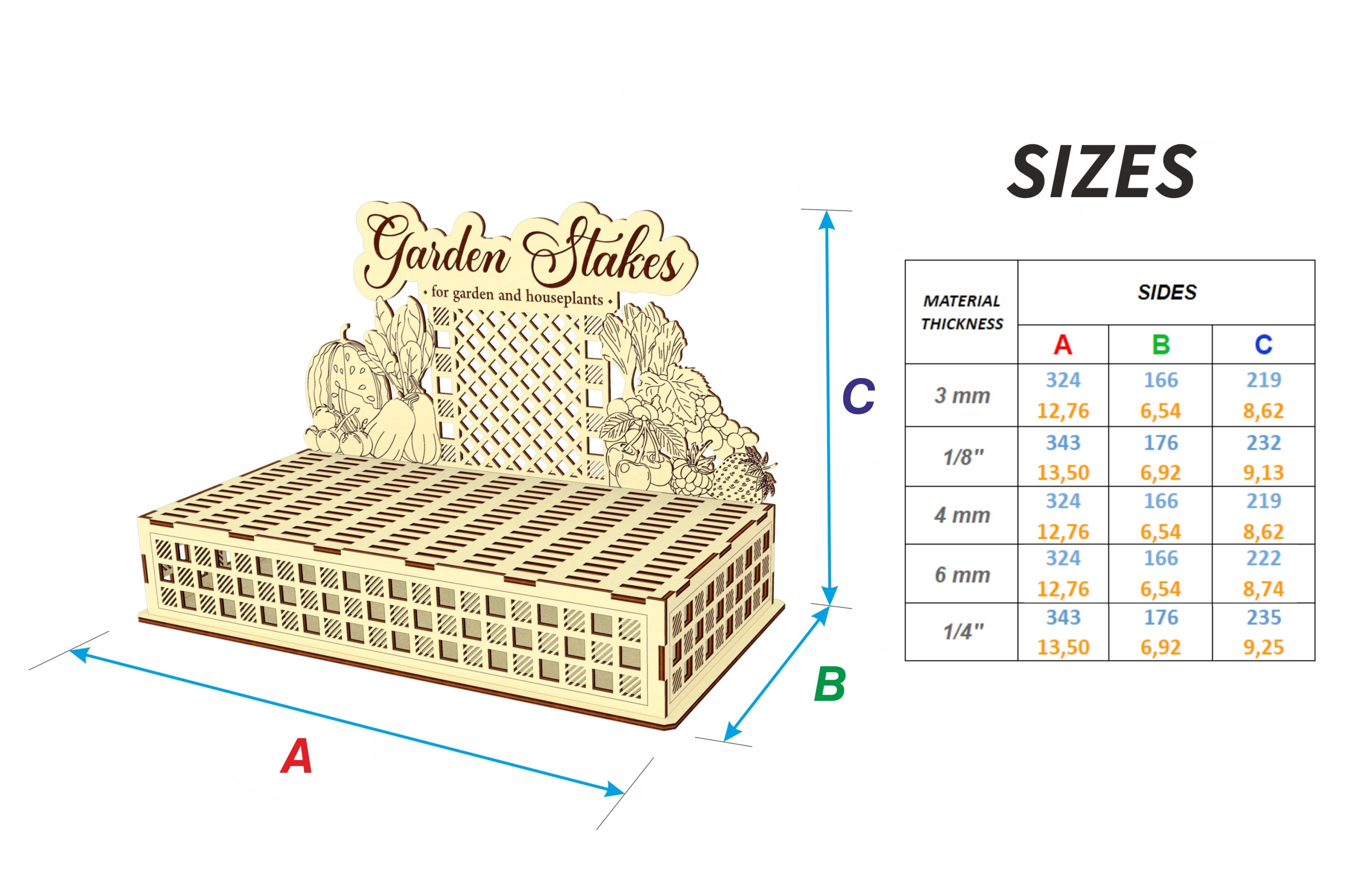 Garden Stakes Stand Laser Cut File Digital Pattern - Etsy Canada
