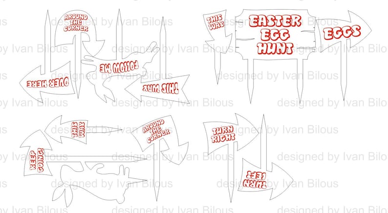 Easter Egg Hunt Signs: Laser Cut File for Cutting Machines, Vector ...