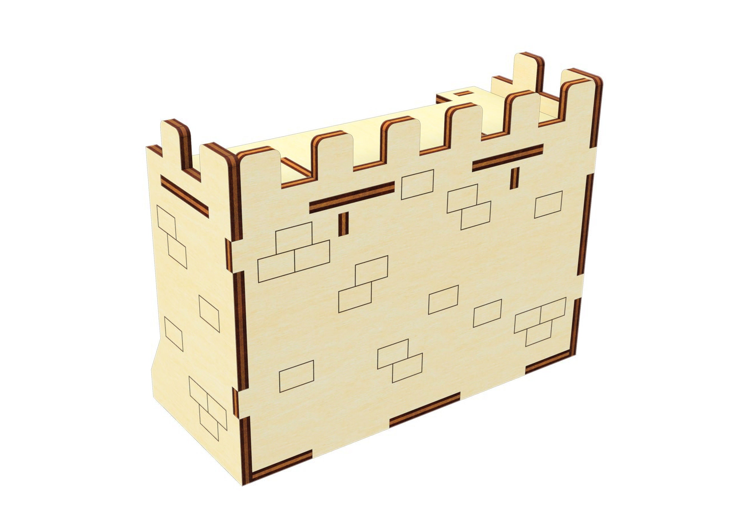 Castle Wall Laser Cut Files Glowforge Pattern | Etsy