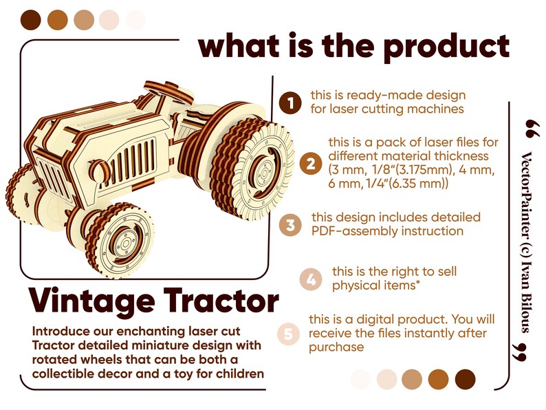 Tractor SVG Laser Cut File 3d Puzzle Plan for Laser Cutting - Etsy UK