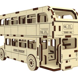 Double Decker London Bus - SVG Laser Cut Files, 3d Puzzle Digital Plan ...