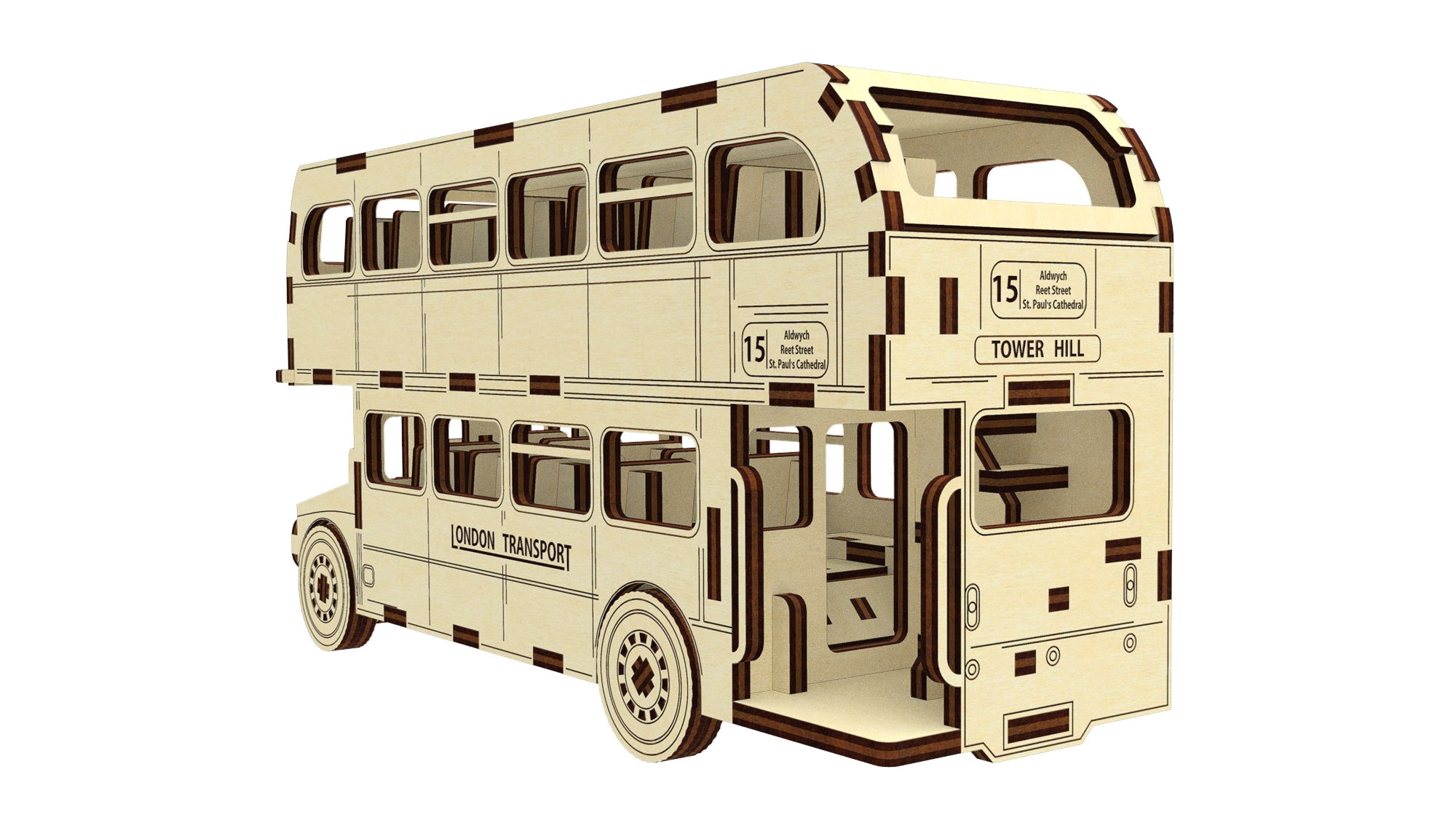 Double Decker London Bus SVG Laser Cut Files 3d Puzzle - Etsy Australia