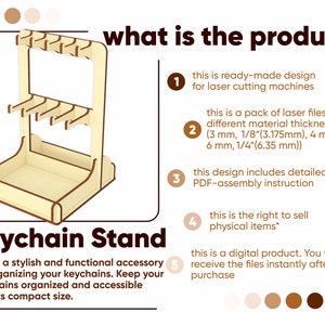 Keychain Stand - SVG Laser Cut Plan, Digital File for Cutting Machines ...
