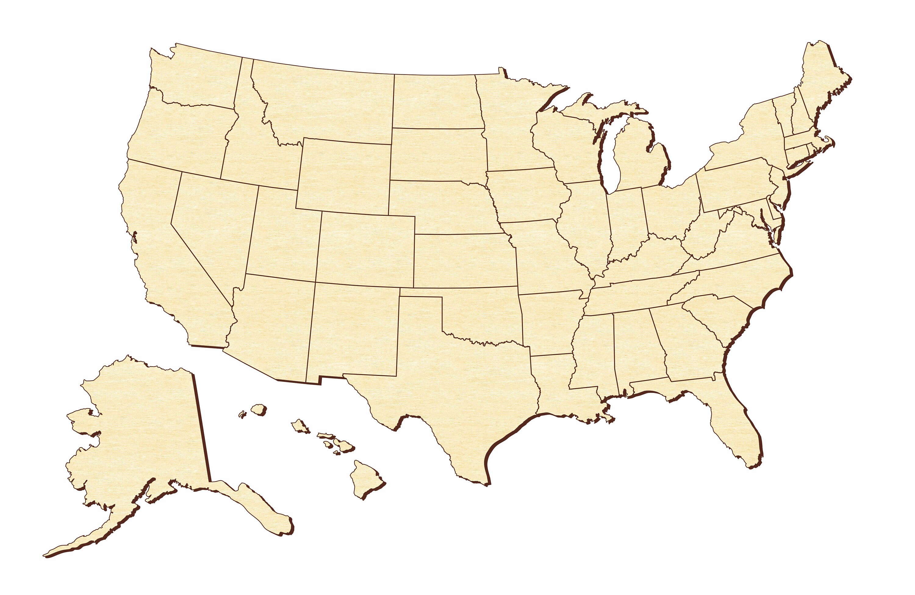 Laser Cut Usa Map Svg Glowforge File Dxf Usa Map by States - Etsy Australia