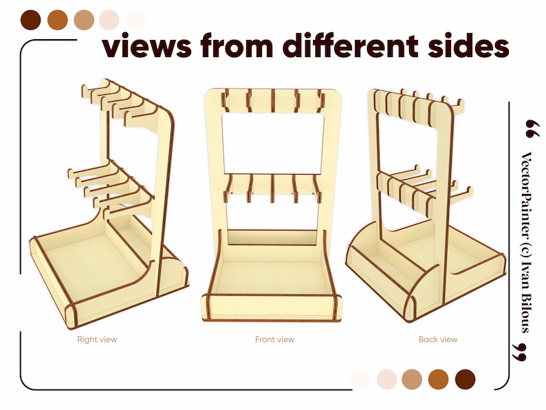 Keychain Display Stand SVG, Laser Cut Wooden Retail Display Rack, CNC ...
