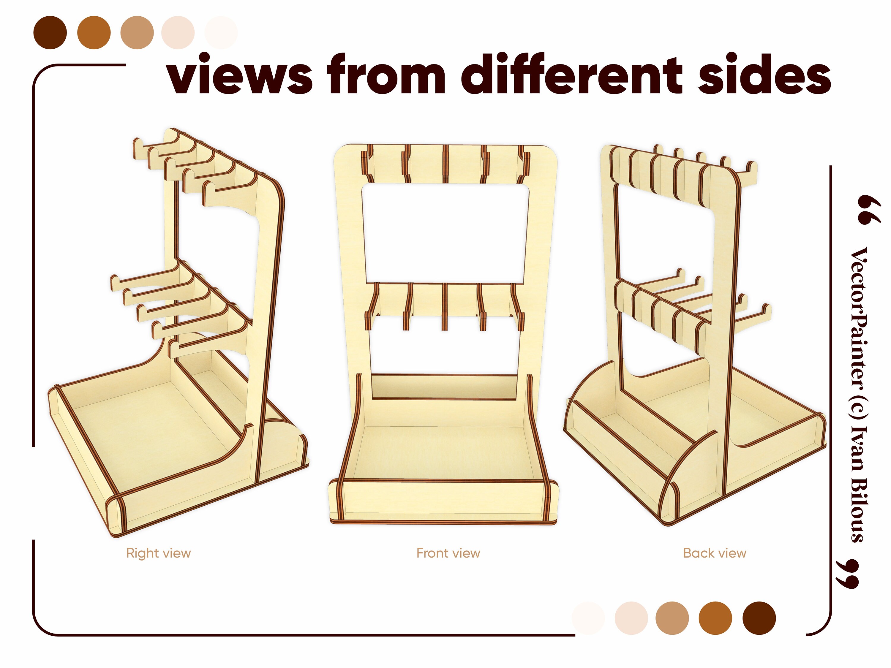 Keychain Display Stand SVG, Laser Cut Wooden Retail Display Rack, CNC ...