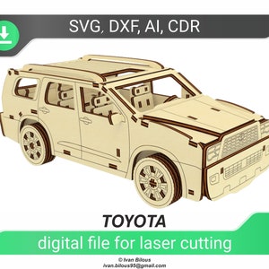 Car 3d Puzzle Laser Cut File SVG DXF CDR Vector Files | Etsy