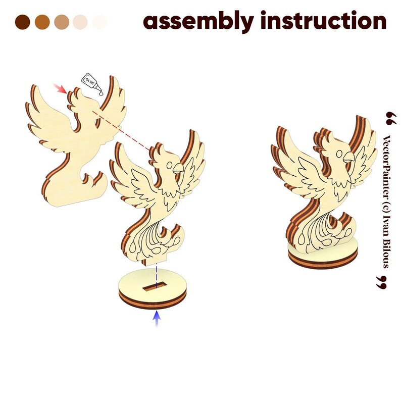 Fairy Bird Laser Cut Figure, SVG Phoenix Fantasy Tebletop Piece Vector ...