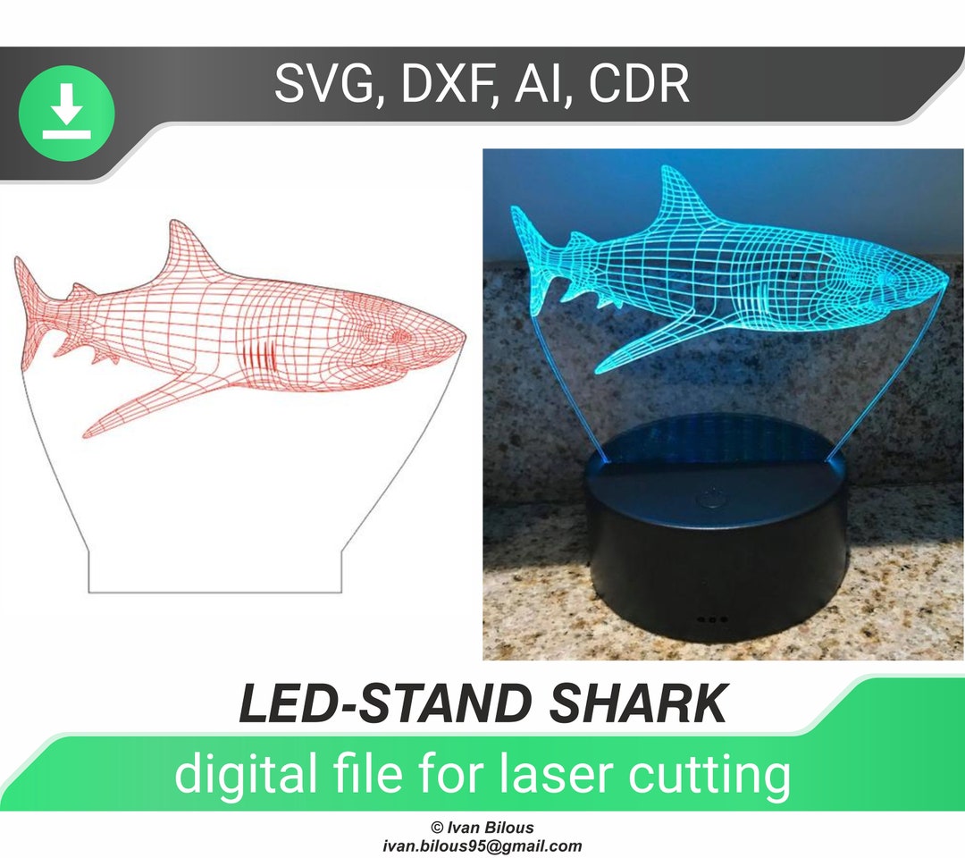 Laser Cut Led Stand Dxf Led Lamp File Dxf Illumination Led Svg Lamp ...