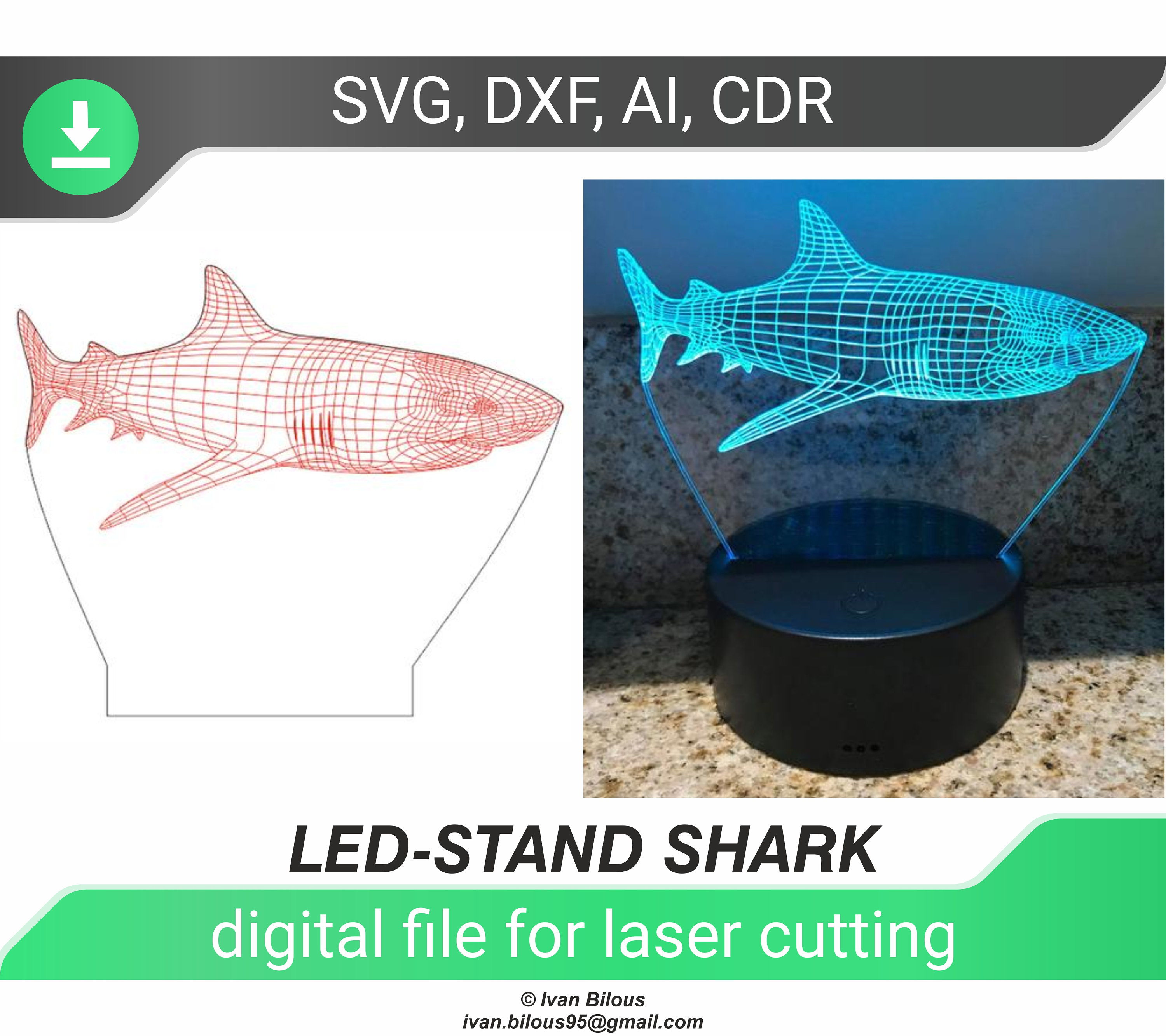 Laser Cut Led Stand Dxf Led Lamp File Dxf Illumination Led Svg - Etsy