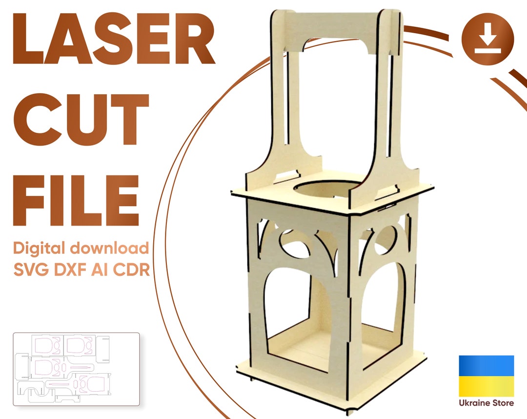 Bear Bottle Holder - SVG Laser Cut File, Digital Plan for Laser Cutting ...