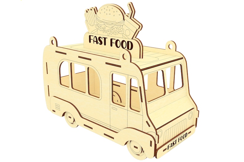 Fast Food Van Bird Feeder - Laser Cut File, SVG Wooden Project Template ...