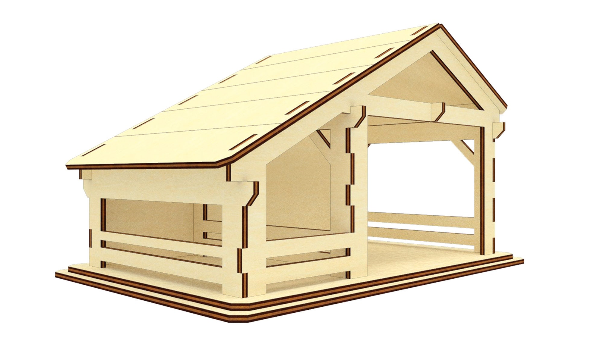 Nativity scene Barn laser cut file Glowforge pattern | Etsy