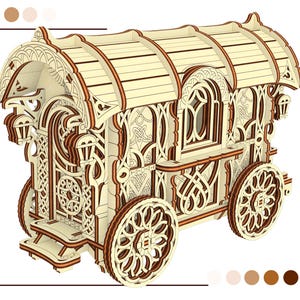 Nomad Caravan Wagon Laser Cut File Project, SVG Plan for Cutting ...