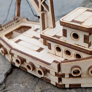 Ship Laser File, SVG Ready Made Project of Fishing Boat for Cutting ...