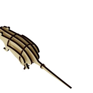 Dxf Files for Laser Cut Wood Project 3d Puzzle Rat Svg Cut File ...