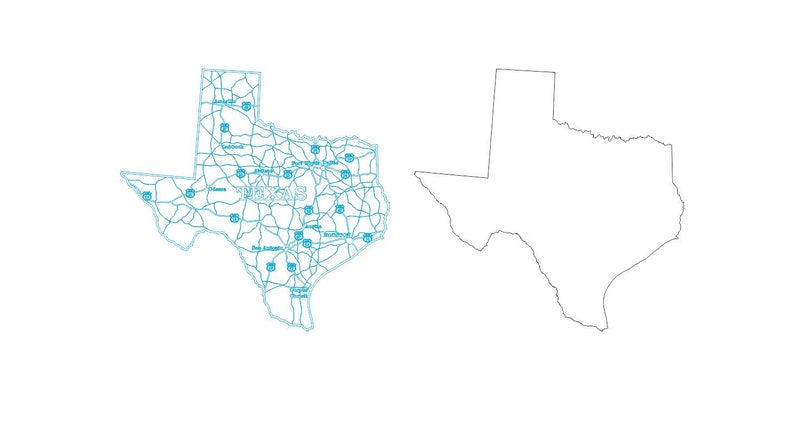 Texas Laser Cut Map SVG File for Laser Machines Glowforge - Etsy