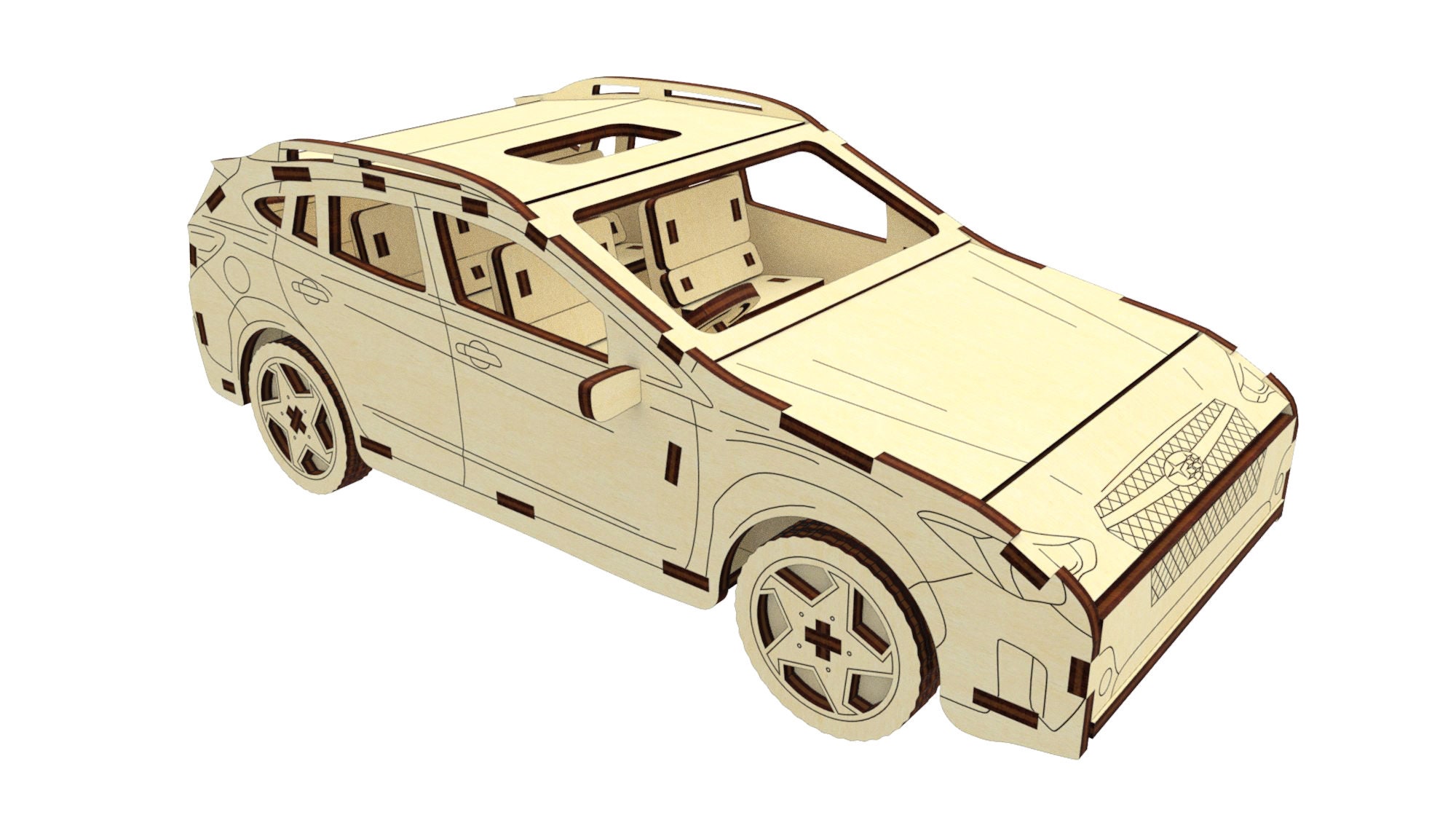 Sport Car Wooden Model - Laser Cut File, Miniature SVG Project - Etsy ...