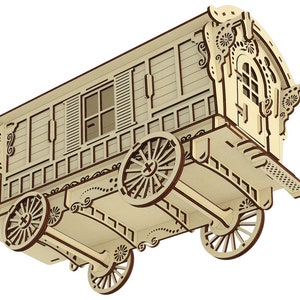 Dollhouse Laser Cut Files Svg Glowforge Laser Gypsy Wagon Dxf Files for ...
