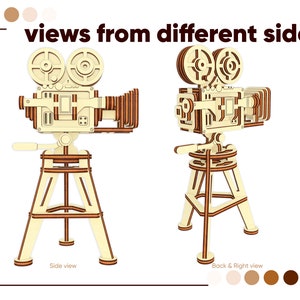 Retro Video Camera - Laser Cut File, SVG Vector Plan of 3d Plywood ...