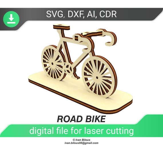 Laser Cut Vector File cdr Cyclist model svg for laser cut or cnc router ...