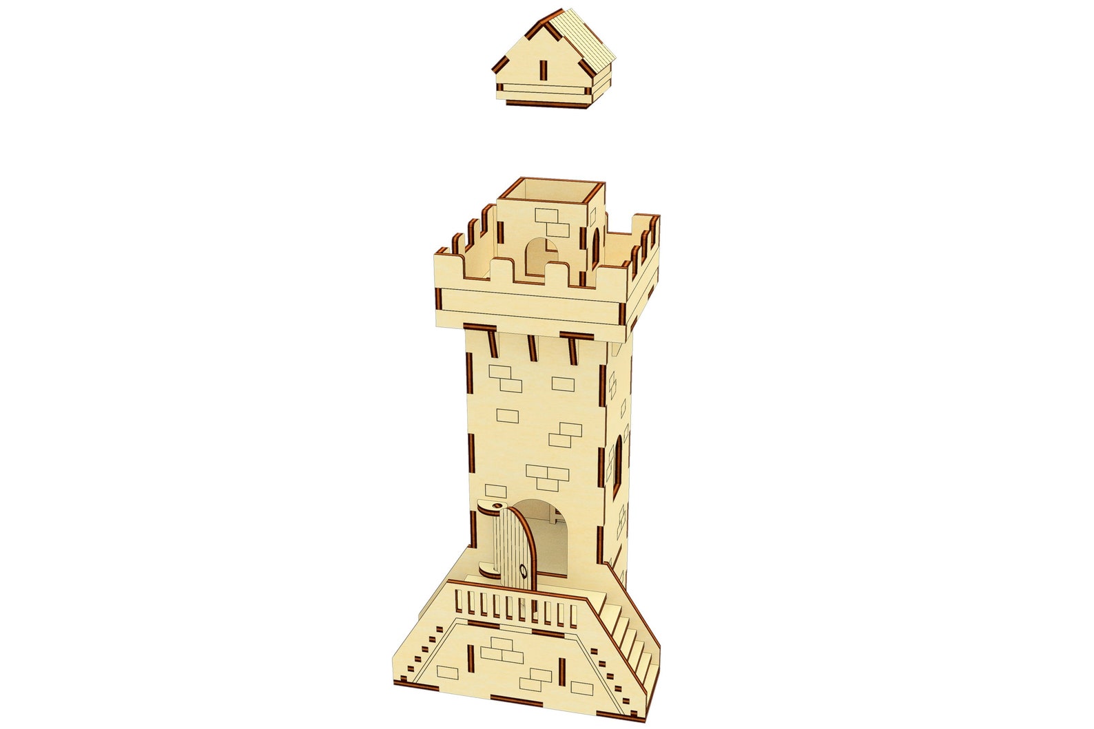 Big Castle Tower Laser Cut Files Glowforge Pattern | Etsy