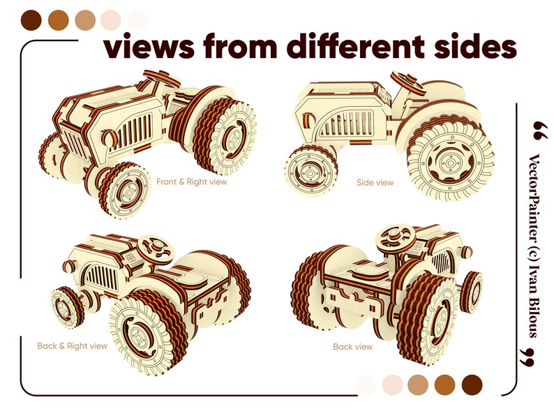 Tractor SVG Laser Cut File 3d Puzzle Plan for Laser Cutting - Etsy UK