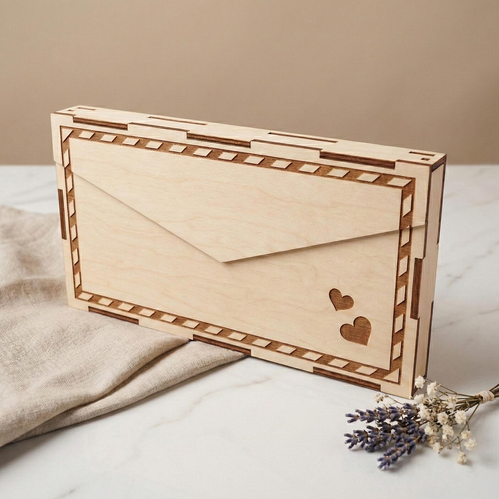 Envelope Gift Box Laser Cut File, SVG Post Card Style Weddiing Template ...