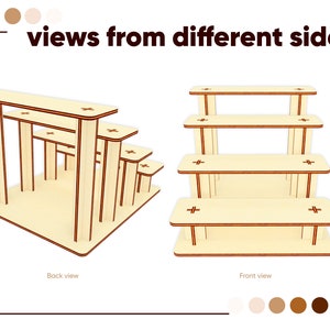 Tiered Display Stand - SVG Laser Cut File, Digital Vector Plan With ...