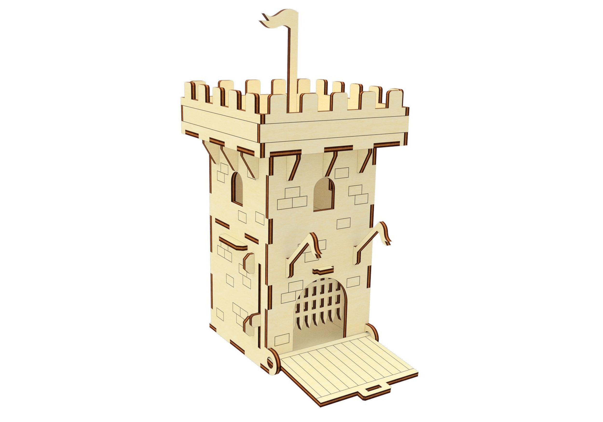 Main Gain of the Castle Laser Cut File Fortress Tower | Etsy