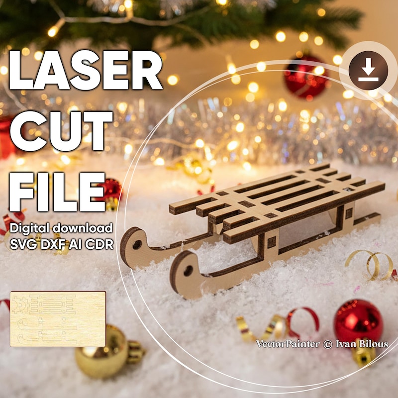 Sled Christmas Card - Etsy Israel