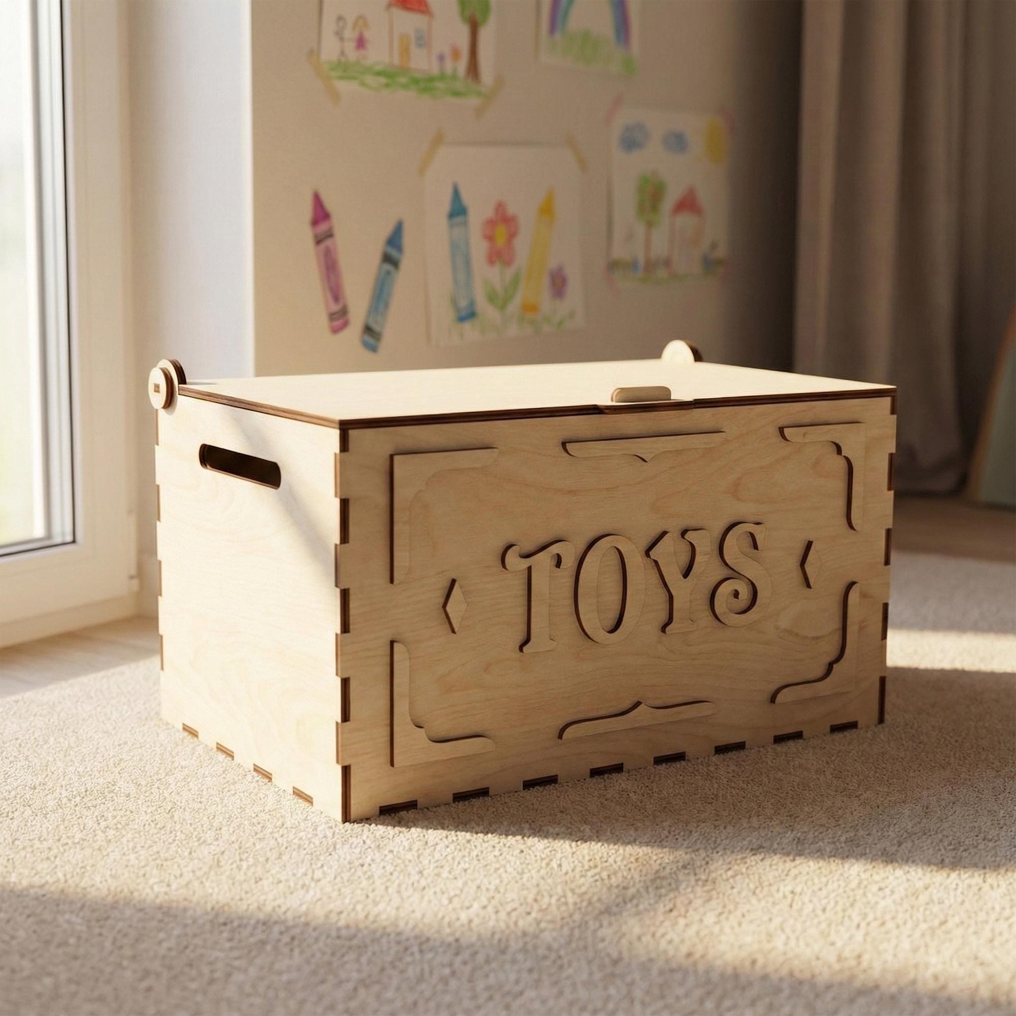 Wooden Toy Box Laser Cut File, Toy Storage Chest SVG CNC Plywood ...