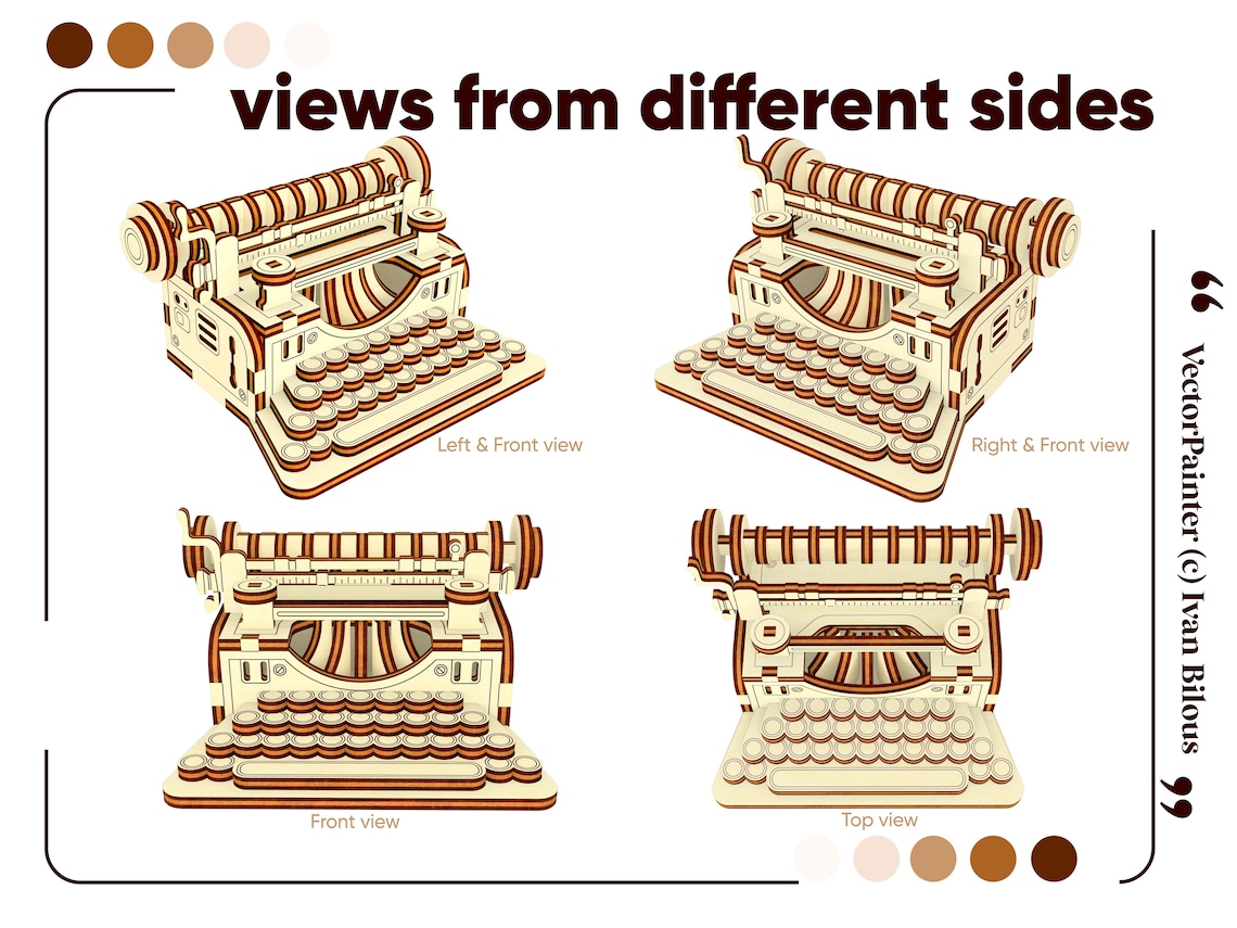 Typewriter SVG Laser Cut File 3d Puzzle Miniature Ready Made - Etsy ...