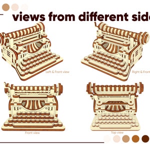 Typewriter SVG Laser Cut File, 3d Puzzle Miniature Ready Made Project ...
