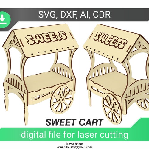 Sweet Cart Version 2 Laser Cut Files SVG DXF CDR Vector - Etsy