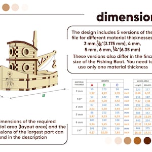 Fishing Boat - Laser Cut File, Ship Vector Plan for Cutting Machines ...