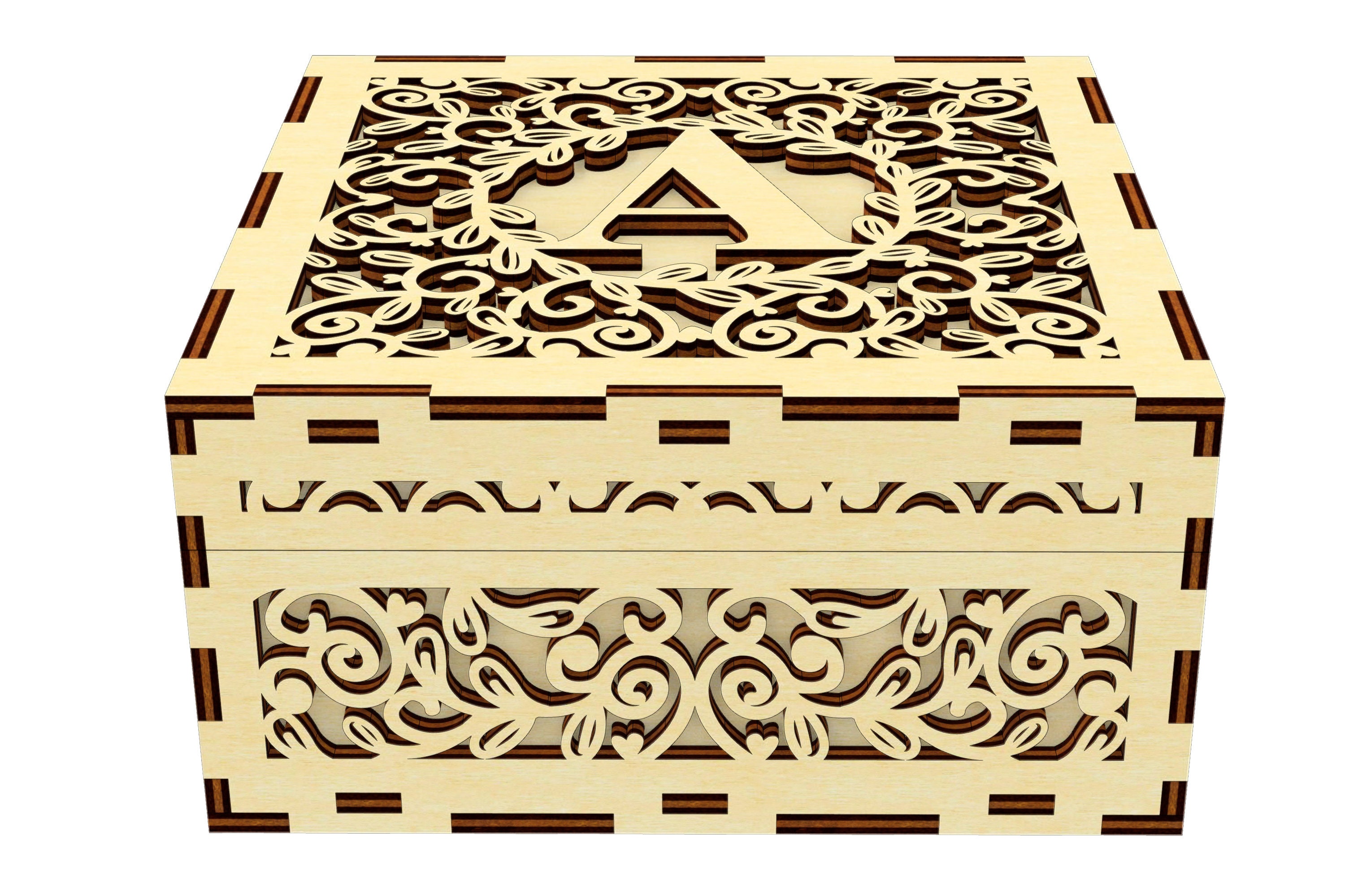 Monogram Box Laser Cut Files Glowforge Pattern Monogram SVG - Etsy UK